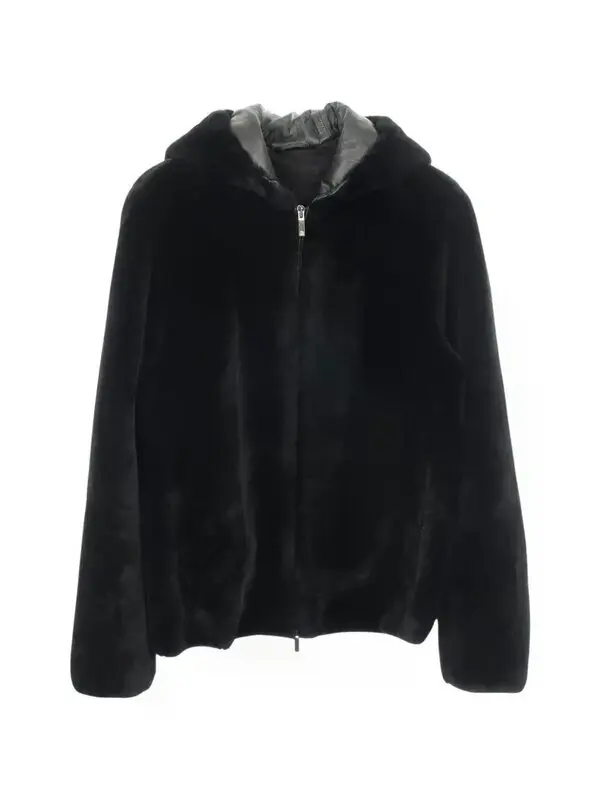 Giorgio Armani Mouton Shearling Hooded Jacket