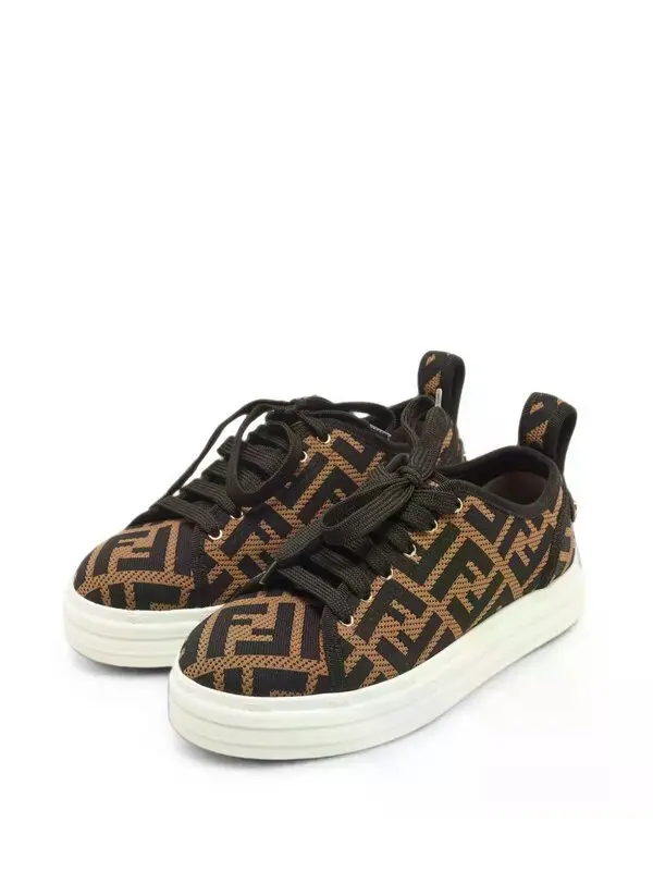 Fendi Zucca Monogram Knit Lace-up Sneakers