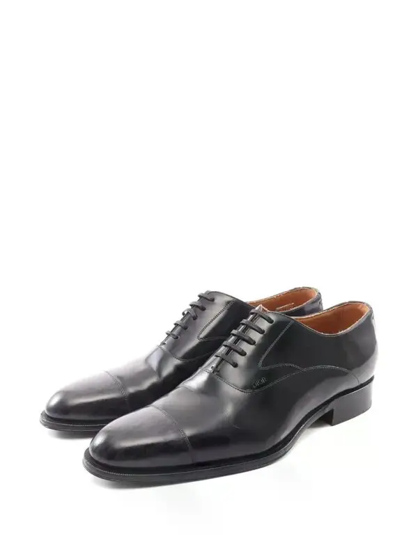 Dior Leather Cap Toe Oxford Shoes - Black