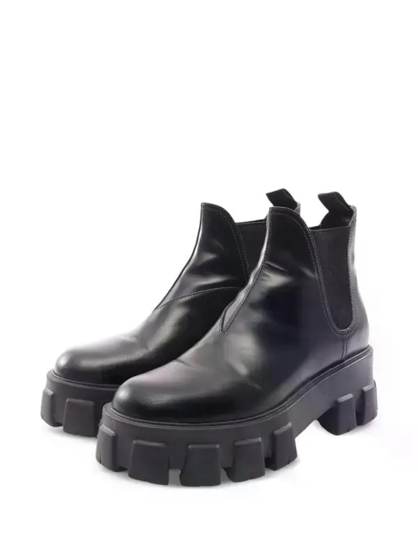 Prada 2000s Monolith Chelsea Boots - Black
