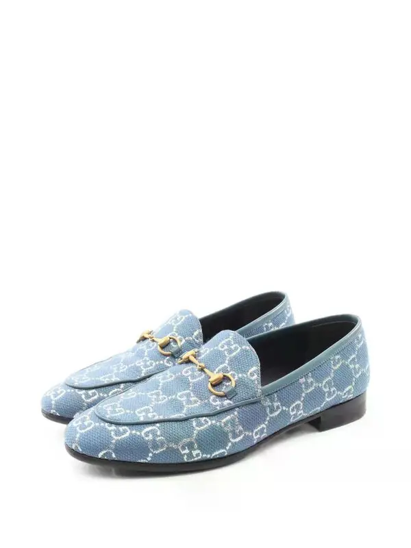 Gucci 2010s Gg Supreme Canvas Horsebit Loafers - Blue