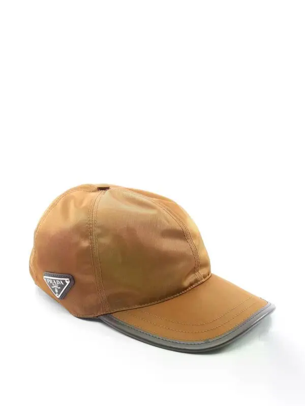 Prada Baseball Cap With Logo Plate - Brown