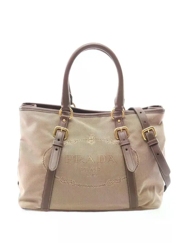 Prada Logo Jacquard Tote Bag