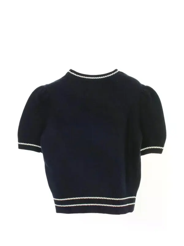 Dior Logo Knit Puff Sleeve Sweater
