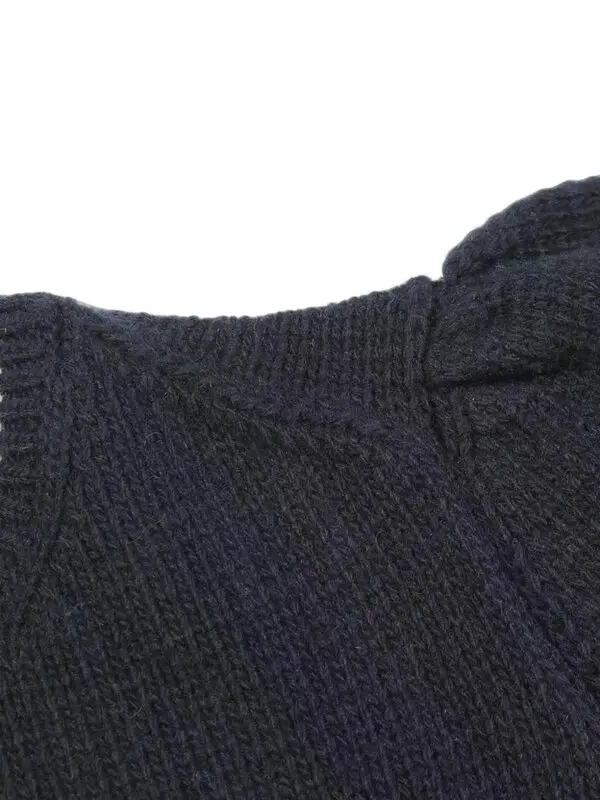 Dior Logo Knit Puff Sleeve Sweater