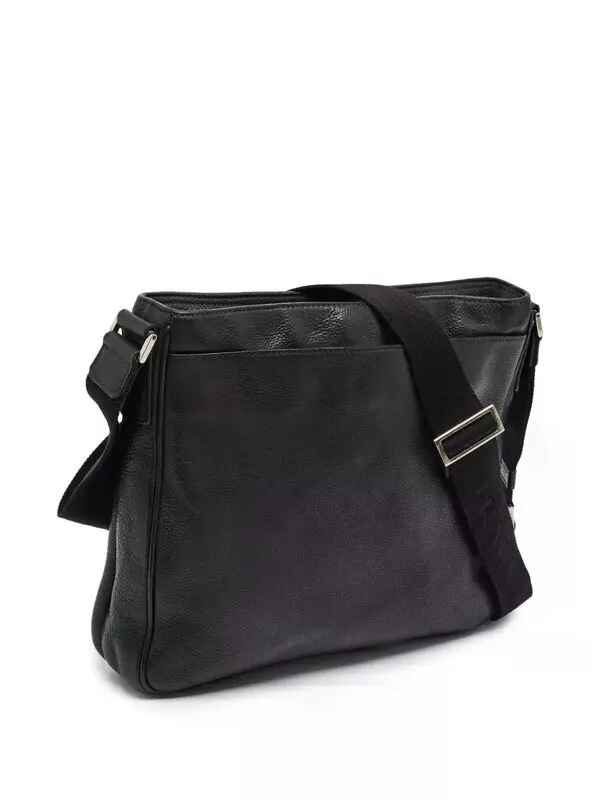 Prada Leather Messenger Bag - Black