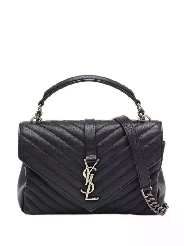 Saint Laurent Medium College Matelassé Shoulder Bag - Black