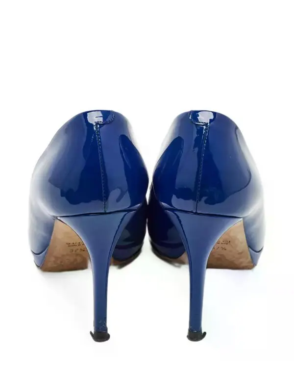 Gucci Horsebit Peep-toe Pumps - Blue