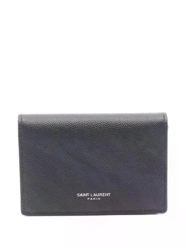Saint Laurent 2010s Grain-effect Leather Card Case - Black