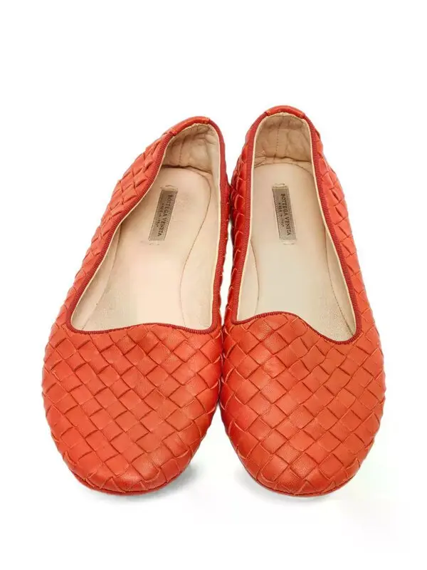 Bottega Veneta Woven Almond Toe Ballet Flats