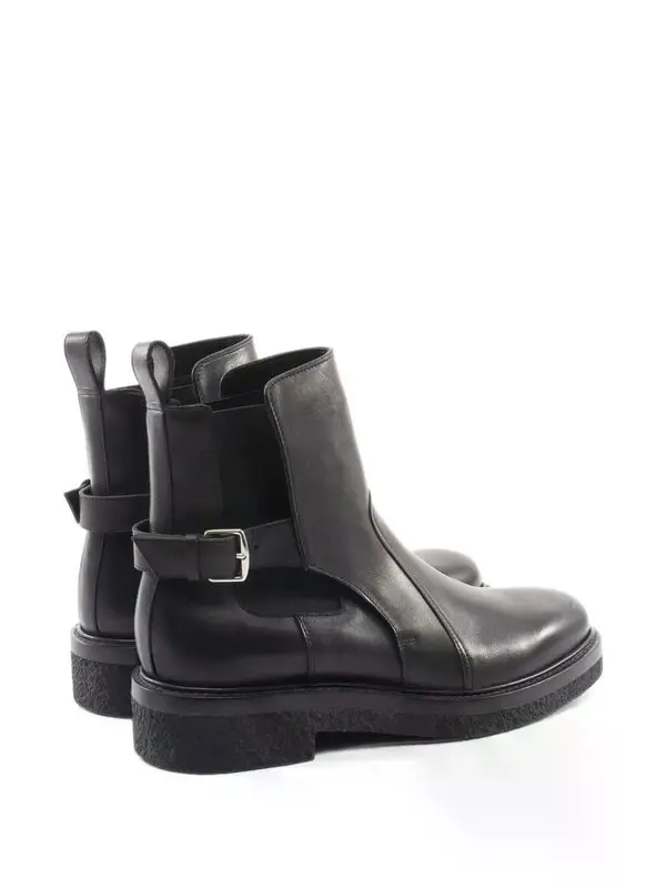 Hermès Leather Buckled Ankle Boots