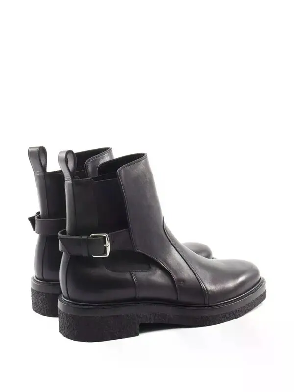 Hermès 2010s Distance Buckle Ankle Boots - Black