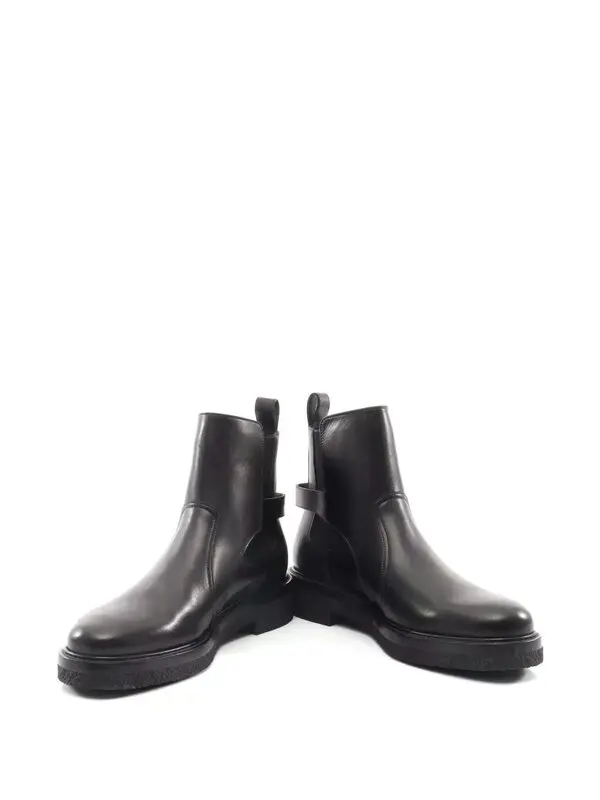 Hermès Leather Buckled Ankle Boots