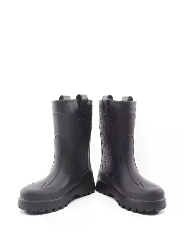 Dior Garden Oblique Rubber Rain Boots - Black