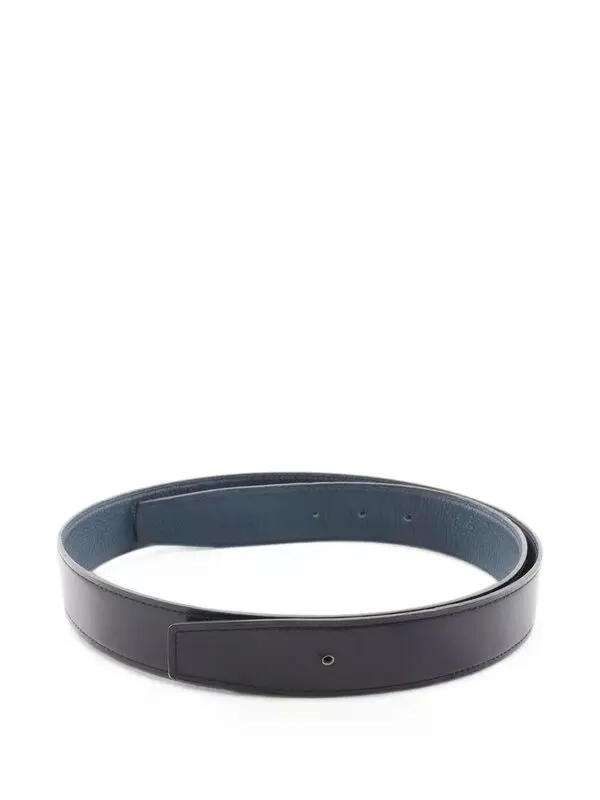 Hermès Constance H-belt Reversible Leather Belt - Blue