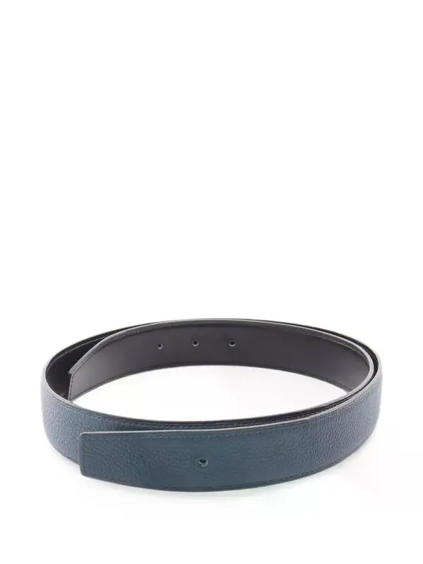 Hermès Constance H-belt Reversible Leather Belt - Blue