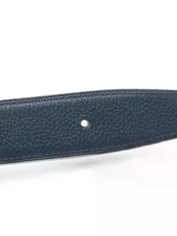 Hermès Constance H-belt Reversible Leather Belt - Blue