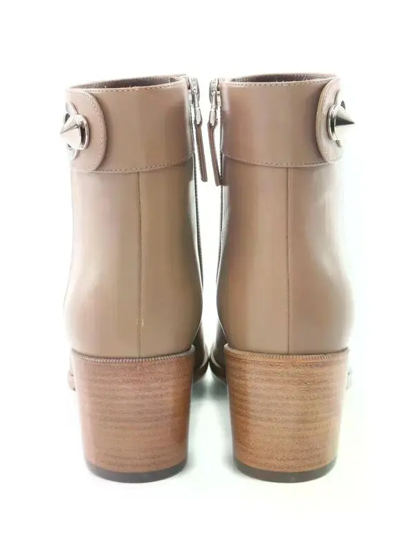 Fendi Leather Spike-embellished Ankle Boots