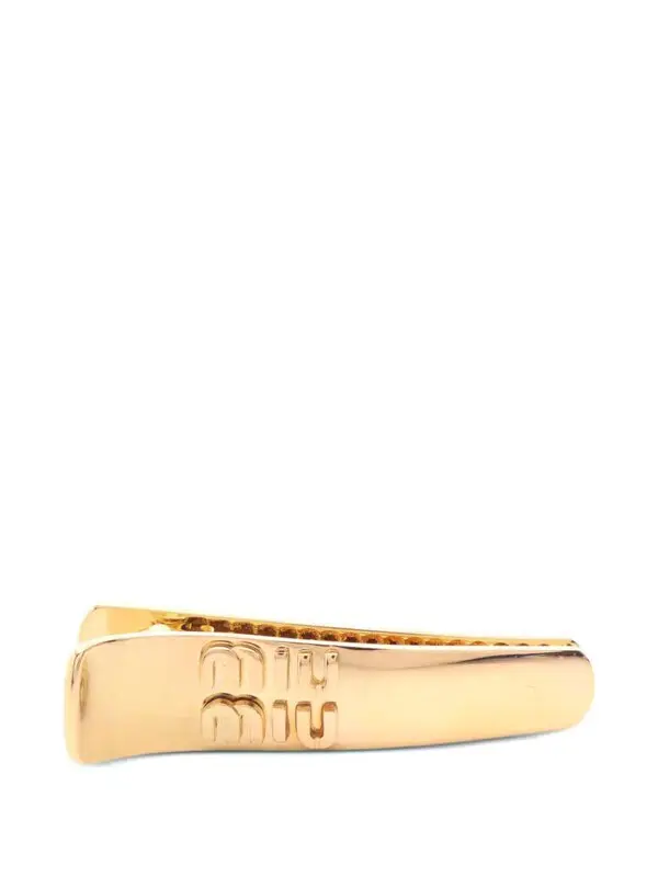 Miu Miu Logo-detail Hair Clip - Gold