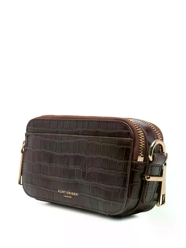 Kurt Geiger Kensington Croc-effect Leather Crossbody Bag - Brown