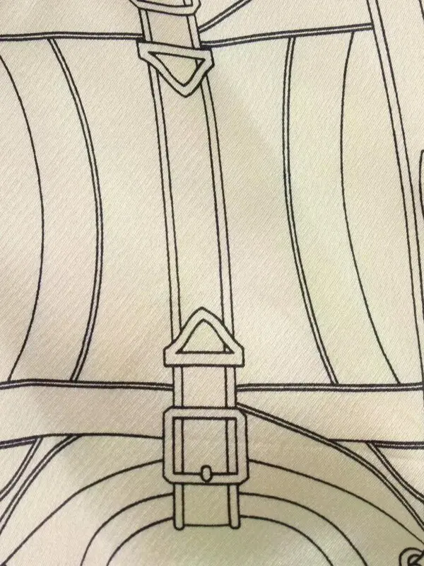 Hermès Silk Eperon D'or Midi Skirt