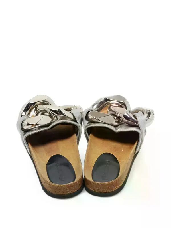 JW Anderson Chain Leather Metallic Finish Sandals