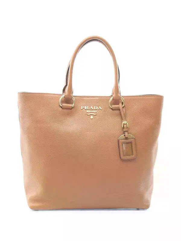 Prada 2000s Vitello Phenix Leather Tote Bag