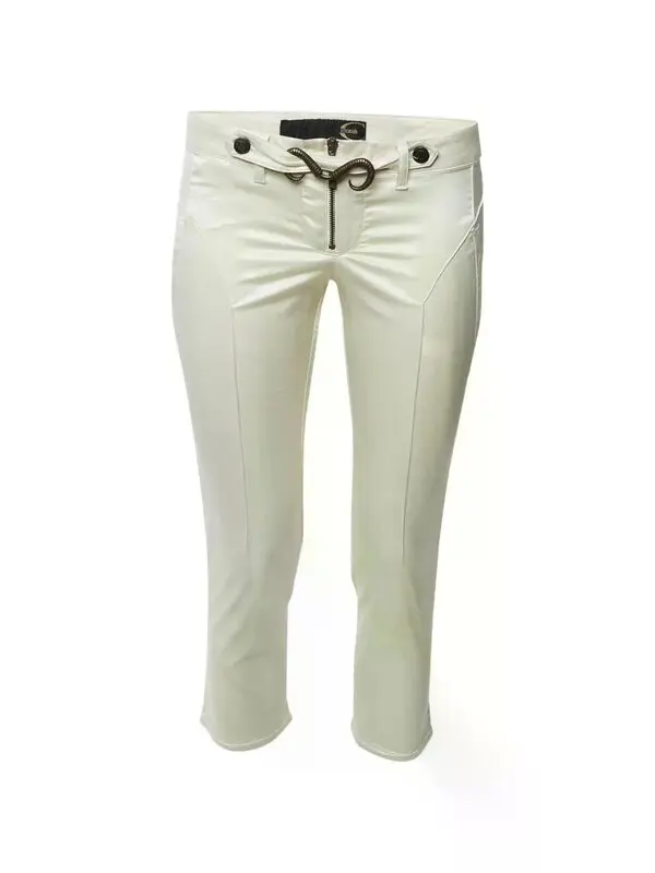 Just Cavalli Cream Capri Lace-up Trousers