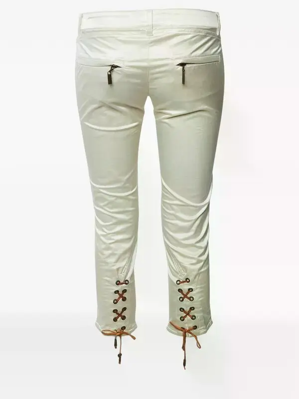 Just Cavalli Cream Capri Lace-up Trousers