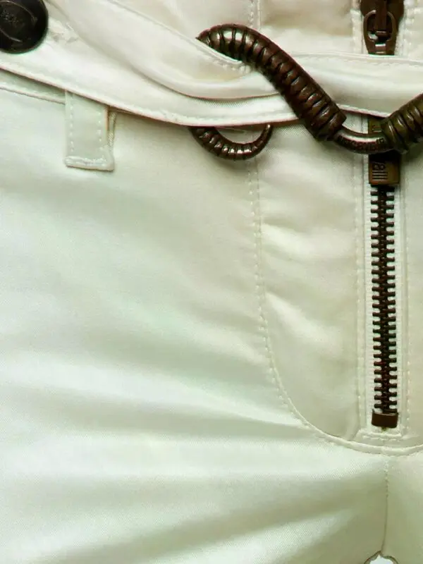 Just Cavalli Cream Capri Lace-up Trousers