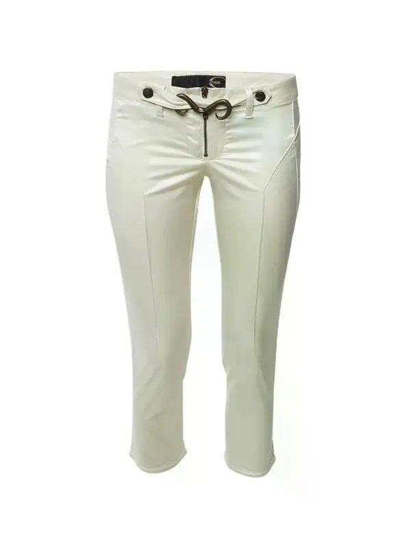 Just Cavalli Cream Capri Lace-up Trousers - Neutrals