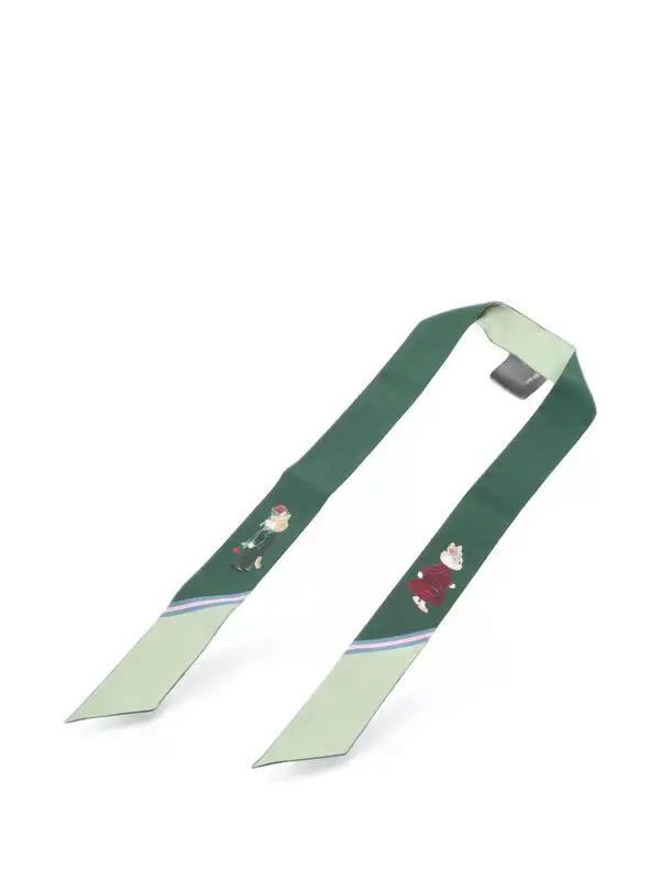 Gucci 2020s X Yuko Higuchi Cat-print Scarf - Green