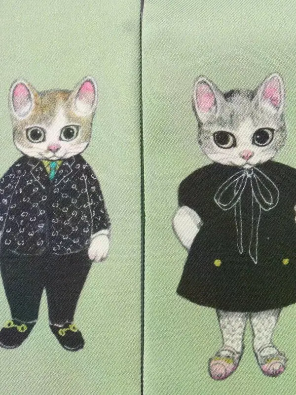 Gucci 2020s X Yuko Higuchi Cat-print Scarf