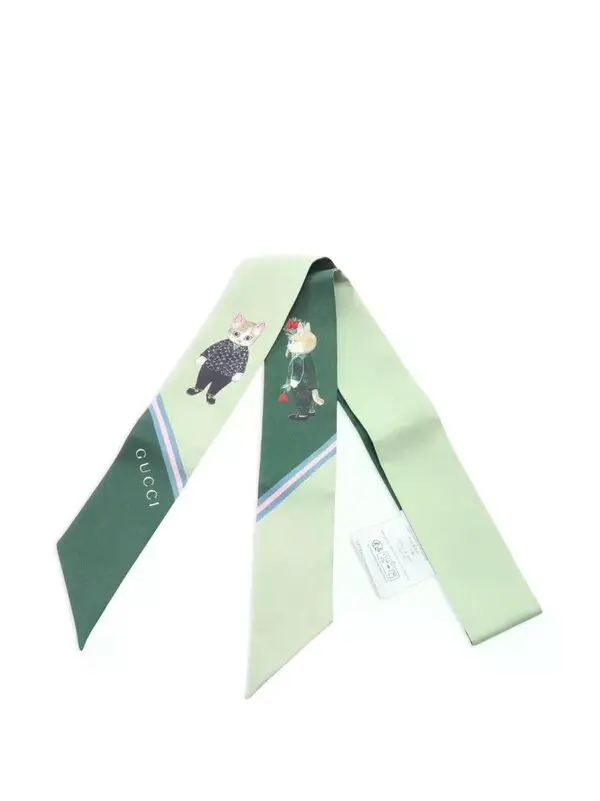 Gucci 2020s X Yuko Higuchi Cat-print Scarf