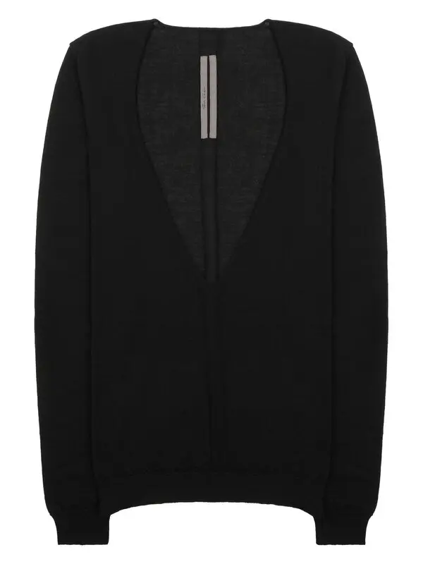 Rick Owens Deep Plunge V-neck Knit - Black