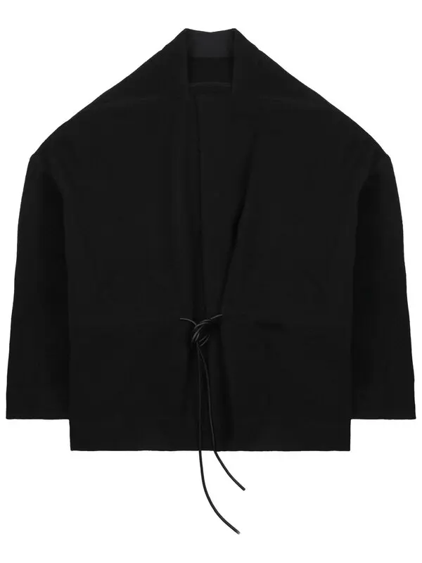 Rick Owens Giacca "sail" Con Coulisse - Black