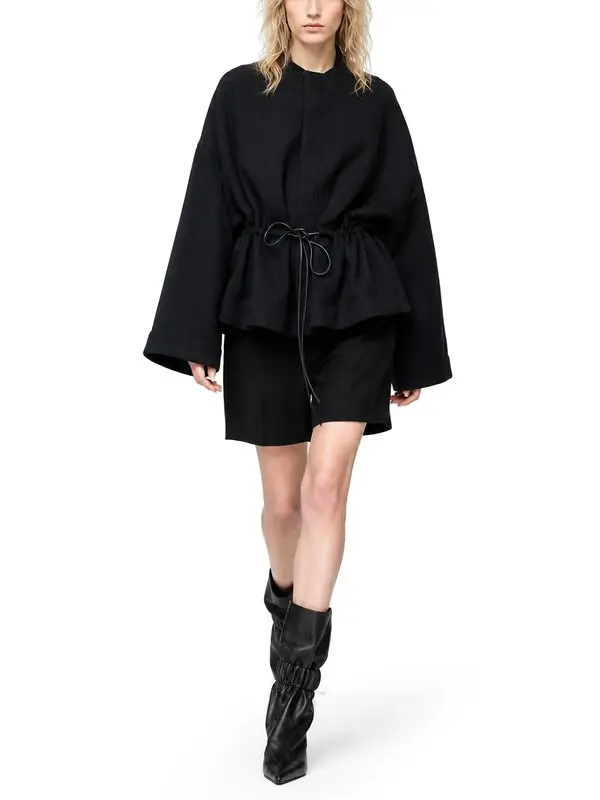Rick Owens Giacca "sail" Con Coulisse - Black
