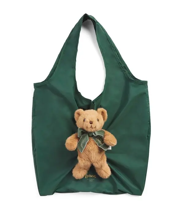 Harrods Henry Bear Packable Tote Bag - Green