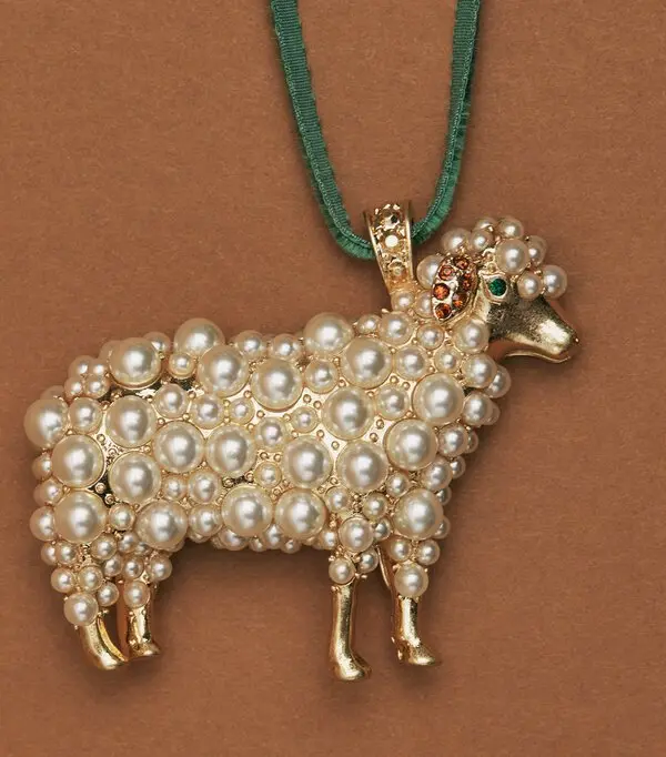 JOANNA BUCHANAN Faux-pearl Sheep Tree Decoration
