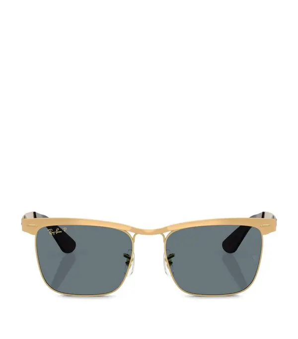 Ray-ban Metal Wayfarer Deluxe Square Frame Sunglasses - Gold