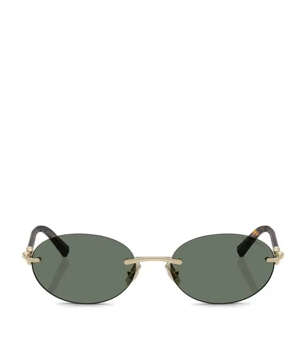 Tiffany & Co. Oval Metal Sunglasses With Hardwear Motif