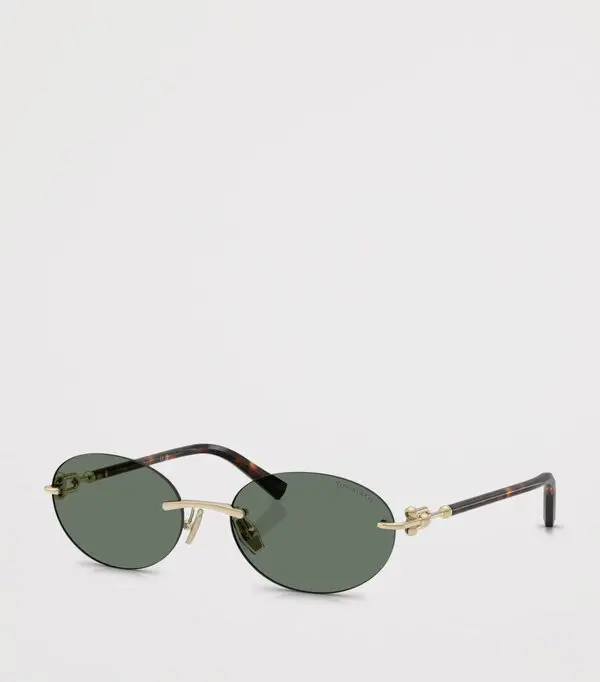 Tiffany & Co. Oval Metal Sunglasses With Hardwear Motif