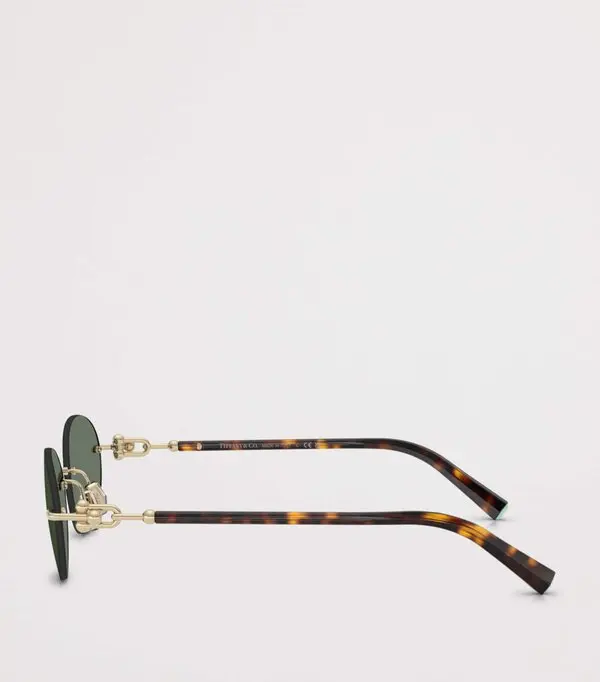Tiffany & Co. Oval Metal Sunglasses With Hardwear Motif