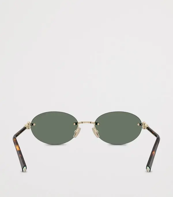 Tiffany & Co. Oval Metal Sunglasses With Hardwear Motif