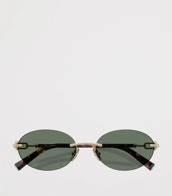 Tiffany & Co. Oval Metal Sunglasses With Hardwear Motif