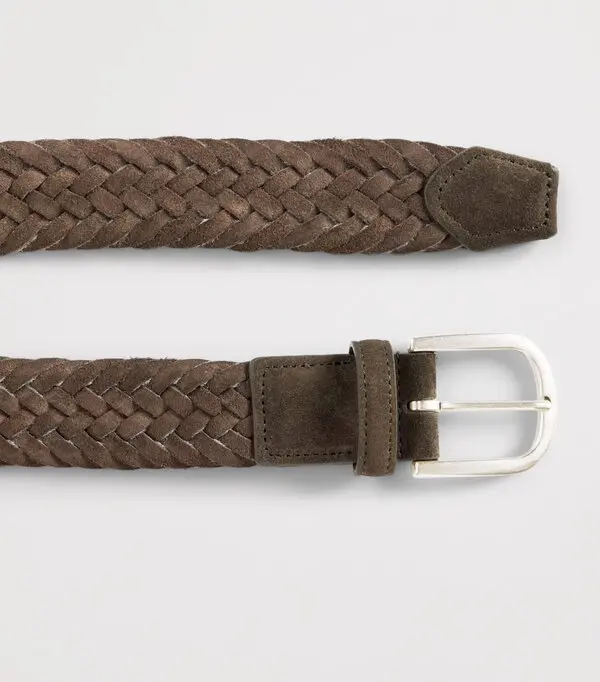 Canali Leather Woven Reversible Belt