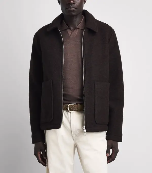 Canali Leather Woven Reversible Belt