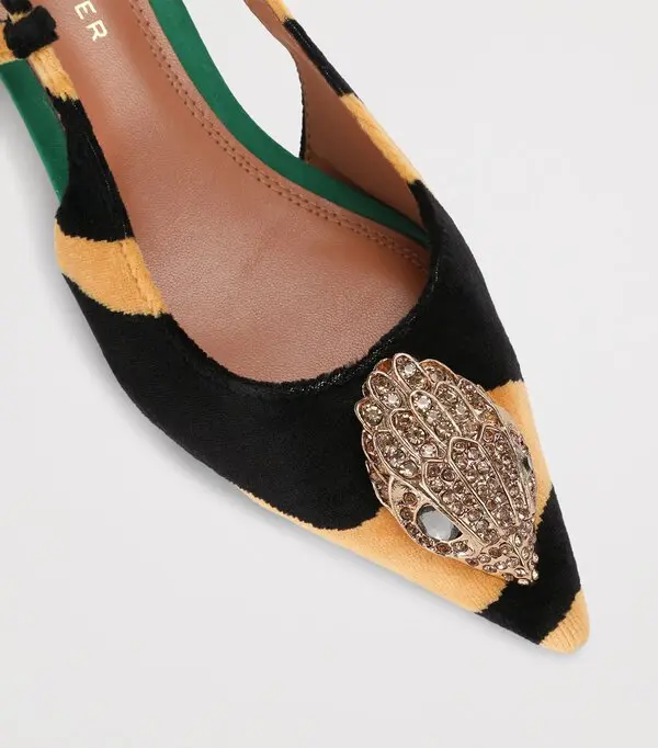 Kurt Geiger Velvet Slingbacks With Gemstone Embellishment