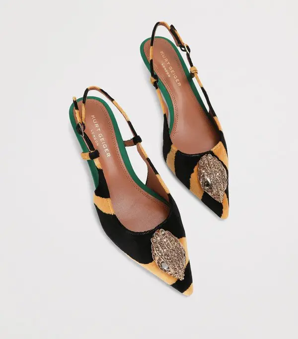 Kurt Geiger Velvet Slingbacks With Gemstone Embellishment