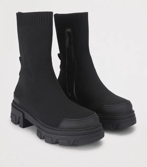 Kurt Geiger Stomp Sock Ankle Boots With Eagle Head Stud Detail